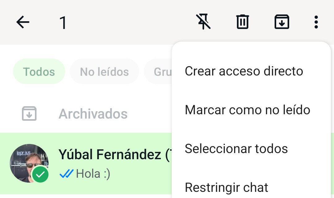 Cómo marcar un chat como leído o no leído en WhatsApp