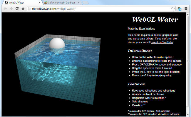 WebGL Water. La imagen de la semana