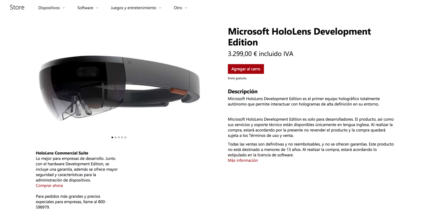 Si eres desarrollador ya puedes adquirir en España las Microsoft HoloLens Development Edition