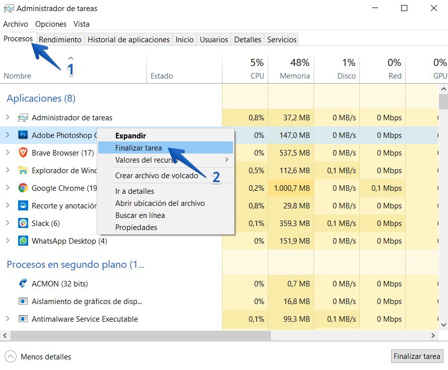 Tres trucos para liberar memoria RAM en Windows 10