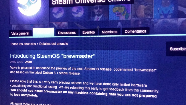 Llega la preview de SteamOS 2.0 basada en Debian 8.1. La imagen de la ...