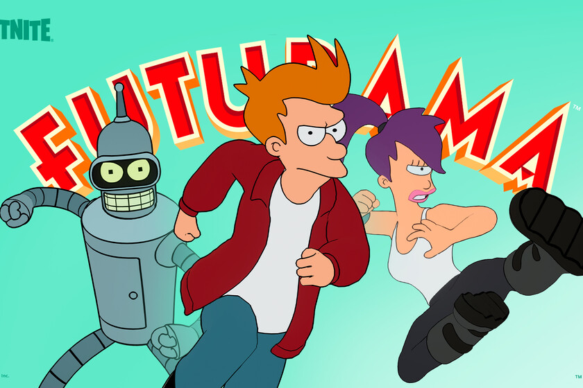 Futurama estampa su nave en Fortnite y añade las skins de Bender, Fry y Leela junto a sus accesorios