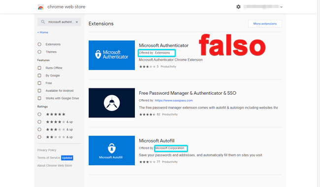 La extensión de Microsoft Authenticator que no es de Microsoft es otra ...
