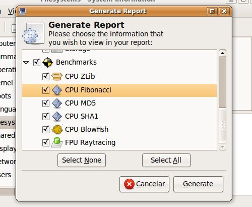 Hardinfo: obtener información y pruebas de rendimiento del sistema