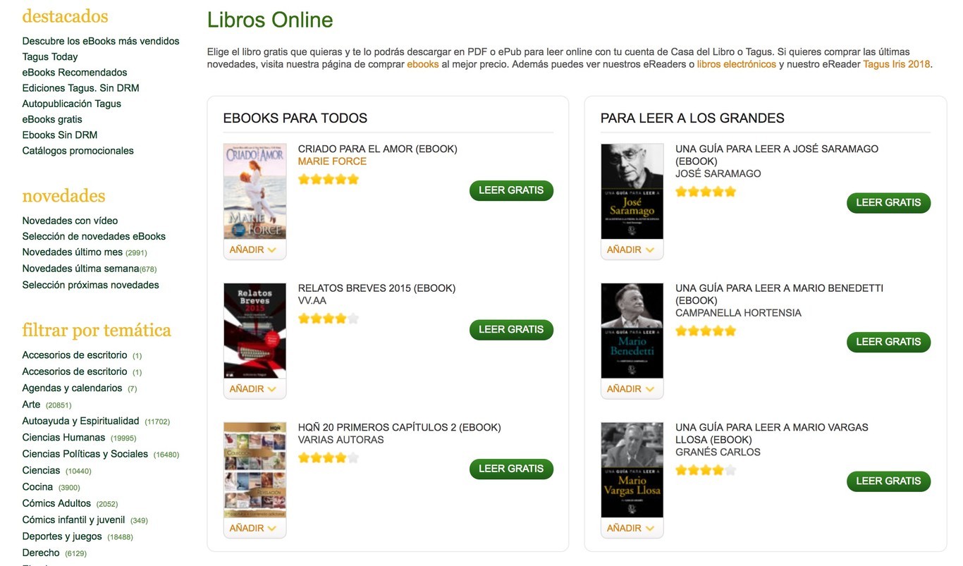Libros electrónicos gratis: ocho webs para encontrarlos