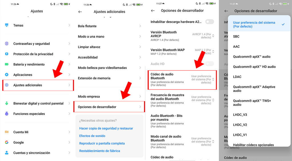 Cómo mejorar el sonido de tu Xiaomi cambiando el códec Bluetooth
