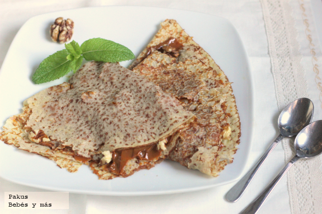 Crêpes de dulce de leche y nueces. Receta