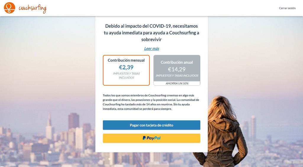 Couchsurfing se ha quedado sin ingresos y solicita un pago a sus ...