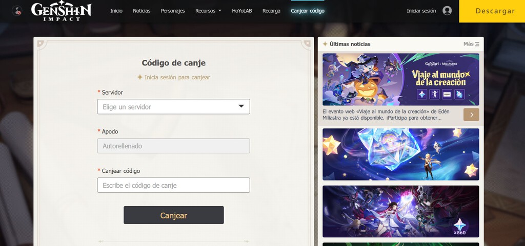 Códigos gratis de Genshin Impact noviembre 2025: lista actualizada con ...