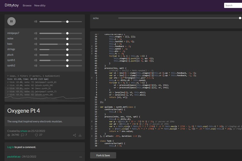 Imagina poder 'programar' música con unas pocas líneas de JavaScript ...