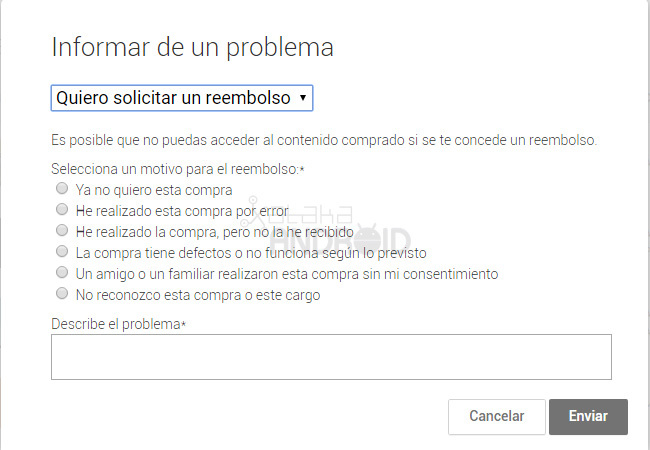 Cómo solicitar el reembolso de una compra integrada o una suscripción en Google Play
