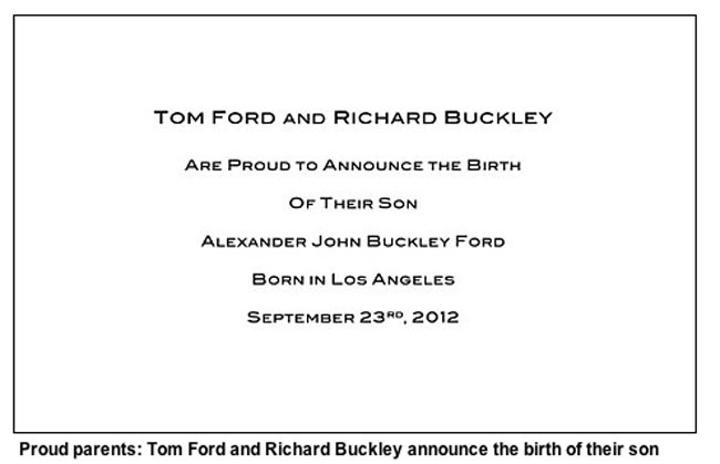 Tom y Richard han anunciado el nacimiento de su hijo Alexander John ...