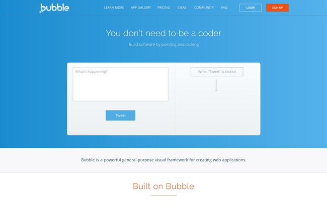 Bubble te permite crear aplicaciones web sin saber programar
