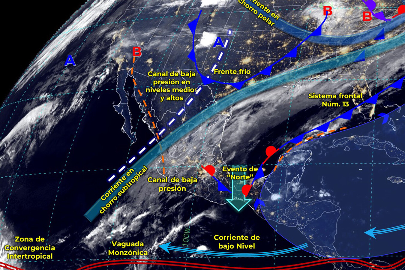 La masa polar del frente frío 13 afecta con fuerza en CDMX y Estado de ...