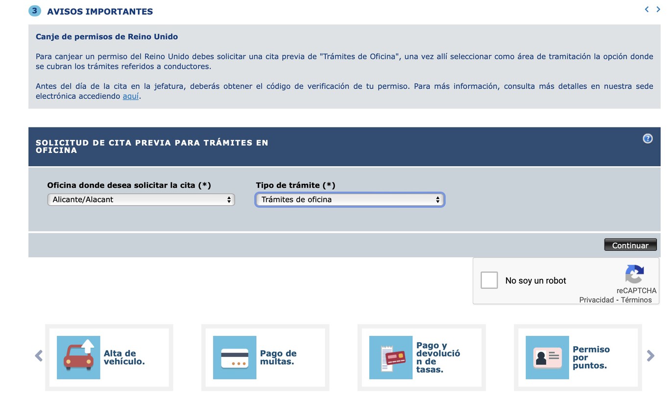 Cómo pedir cita previa online en la DGT