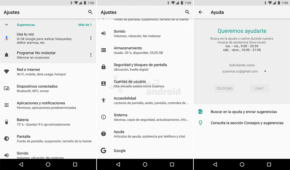 Android O: así son sus renovados y reorganizados ajustes