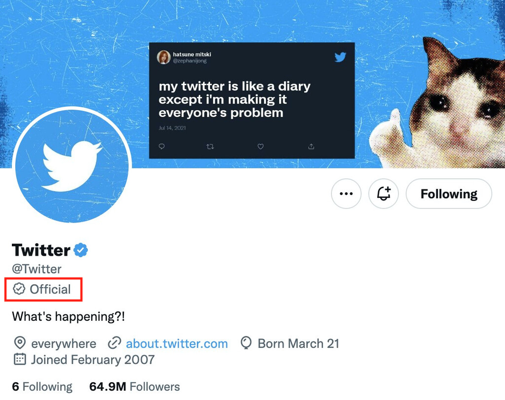 Twitter ha lanzado una nueva etiqueta “Oficial” para distinguirla del ...