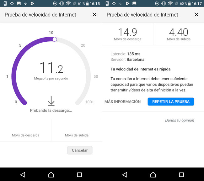 Cómo saber la velocidad de conexión de tu Android desde el buscador de ...