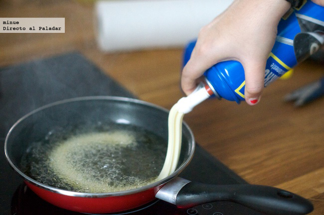 Masa de churros en spray. Había que probarla