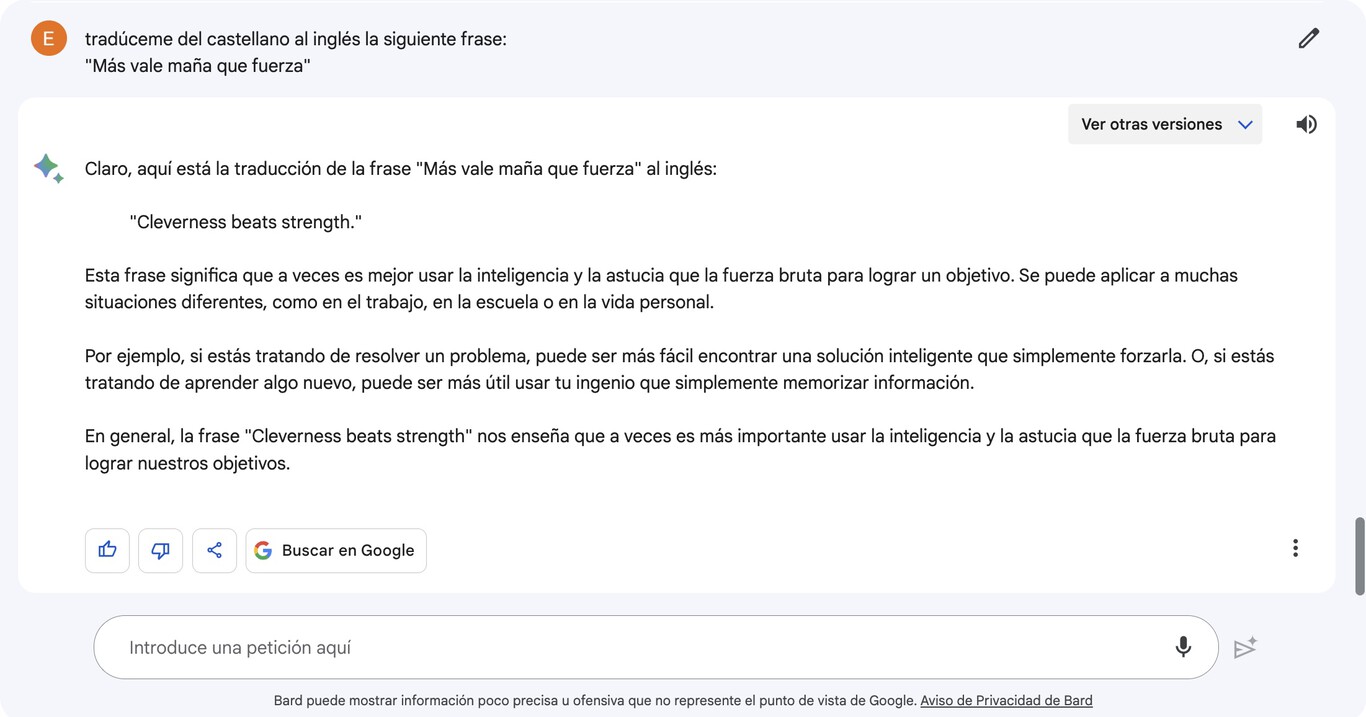 He comparado Google Translate con la inteligencia artificial de Bard ...