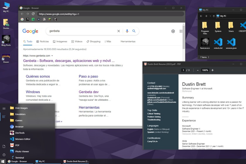 Pasó un año modificando su web para que funcionara como Windows 10 ...