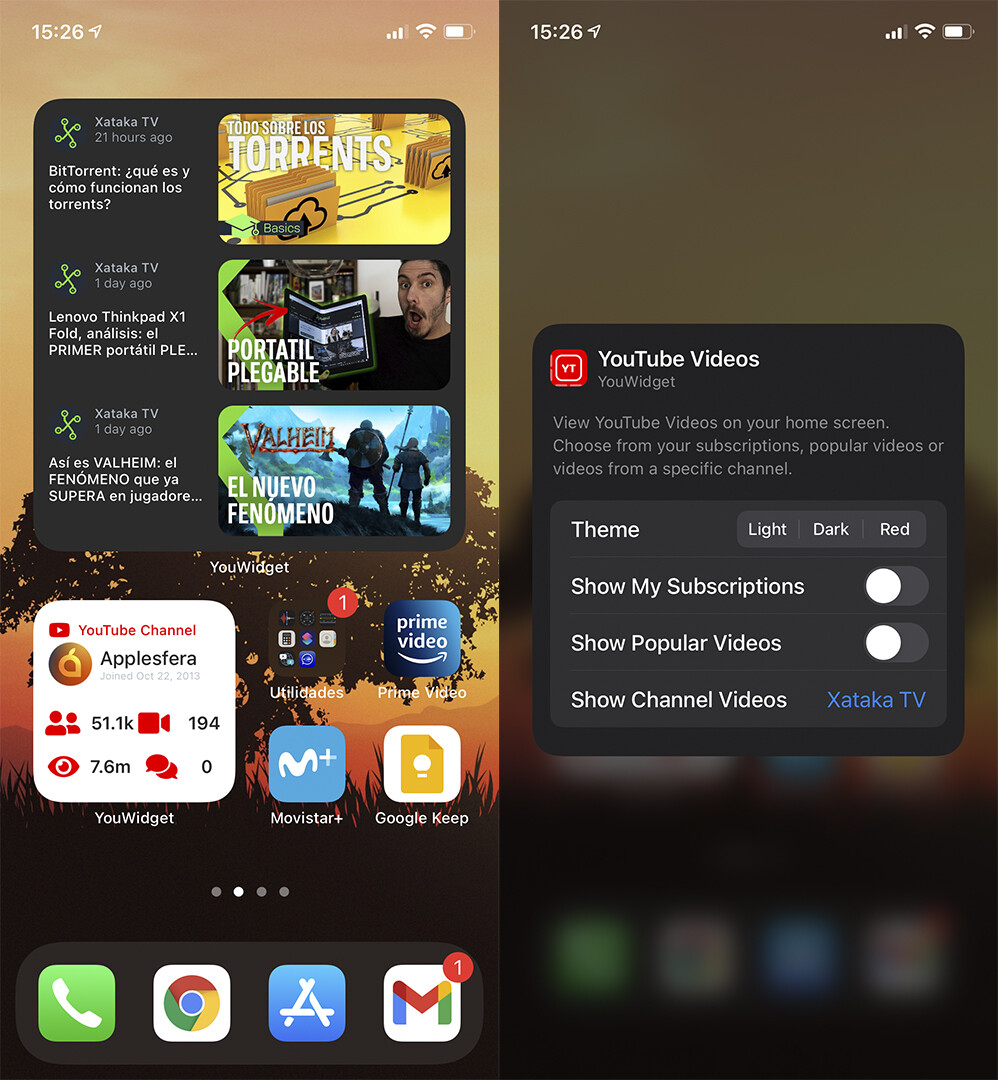 YouWidget: un genial widget de YouTube para el escritorio de tu iPhone