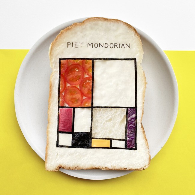 Obras de arte con comida Una artista japonesa pinta en pan tostado