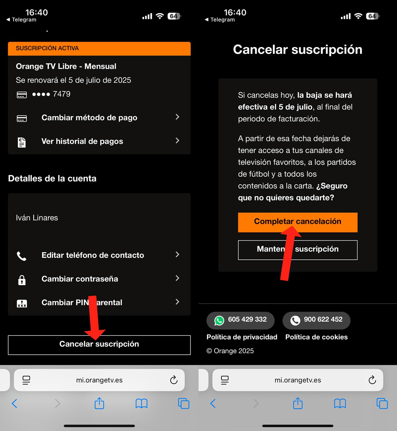 Cómo dar de baja Orange TV Libre, todos los pasos necesarios