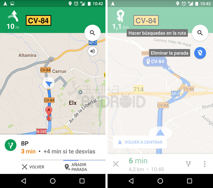 Cómo añadir una parada en tu ruta con Google Maps para Android mientras ...