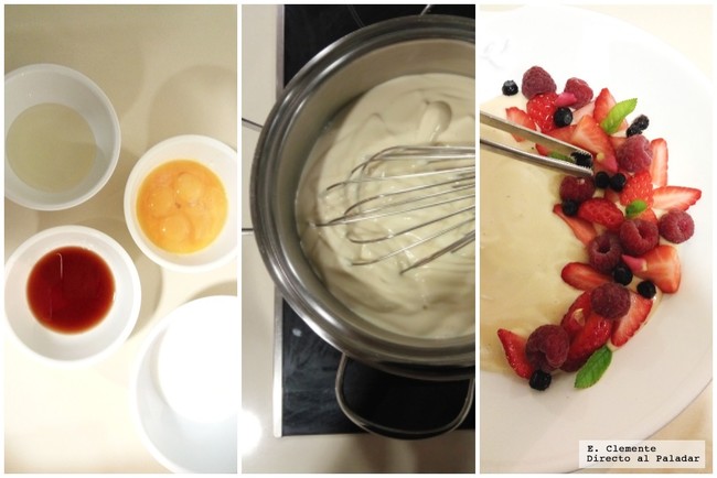 Sabayón con frutos rojos. Receta fácil, sencilla y deliciosa