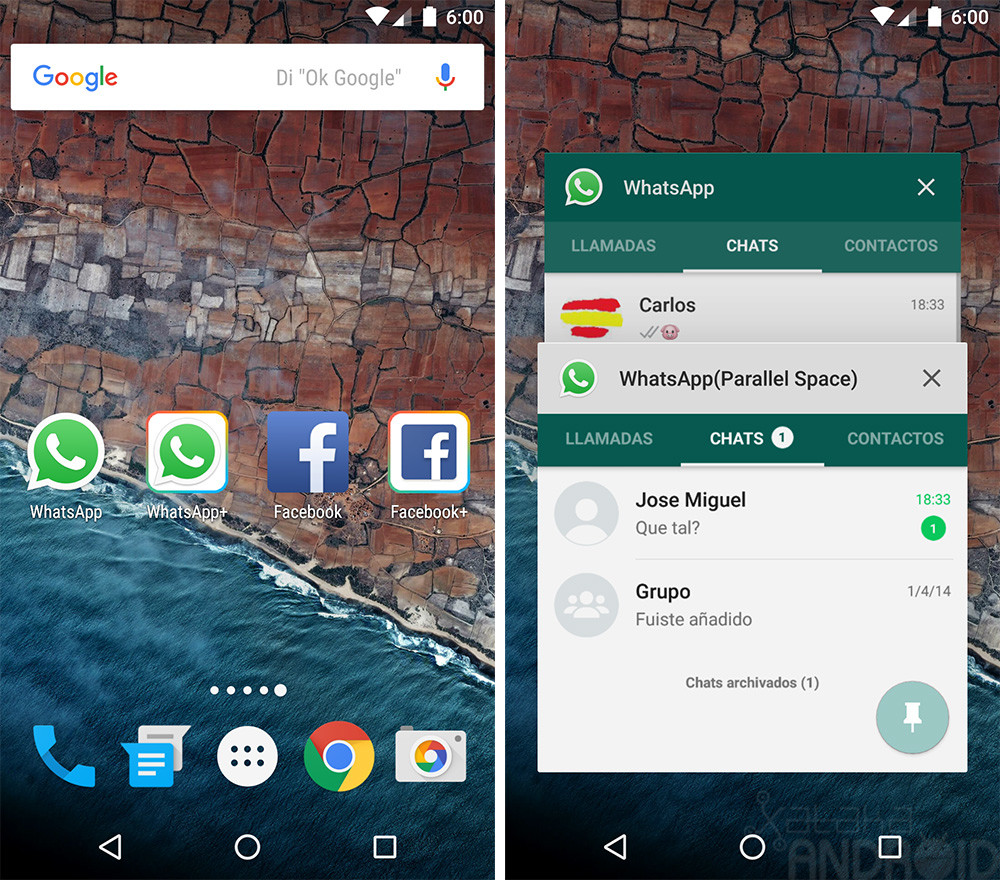 Cómo tener dos veces la misma aplicación en Android para usarla con cuentas distintas a la vez