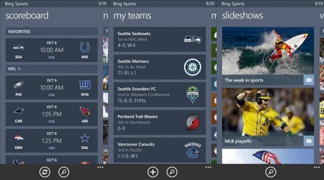 Bing Weather y Bing Sports se actualizan recibiendo algunas novedades
