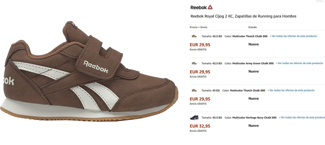 Chollos en tallas sueltas de zapatillas Reebok, Under Armour, Adidas o ...