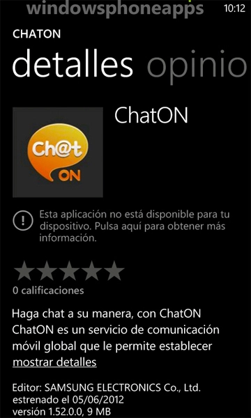 Samsung ChatON llega a Windows Phone