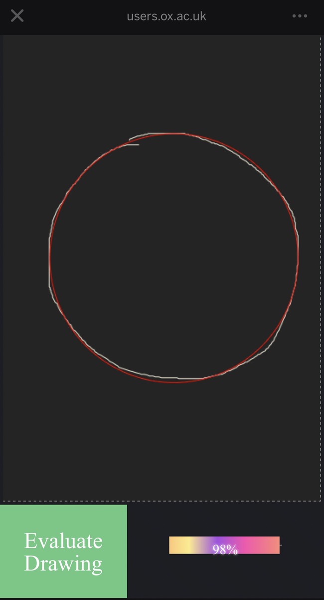 Dibuja un círculo y comprueba cuánto se parece a un círculo perfecto
