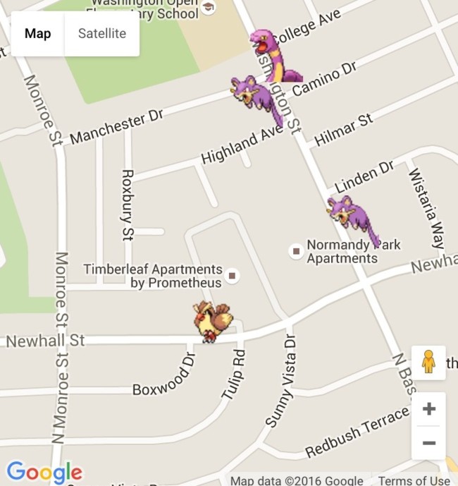 Este mapa te enseña todos los Pokémon que tienes a tu alrededor. To-dos