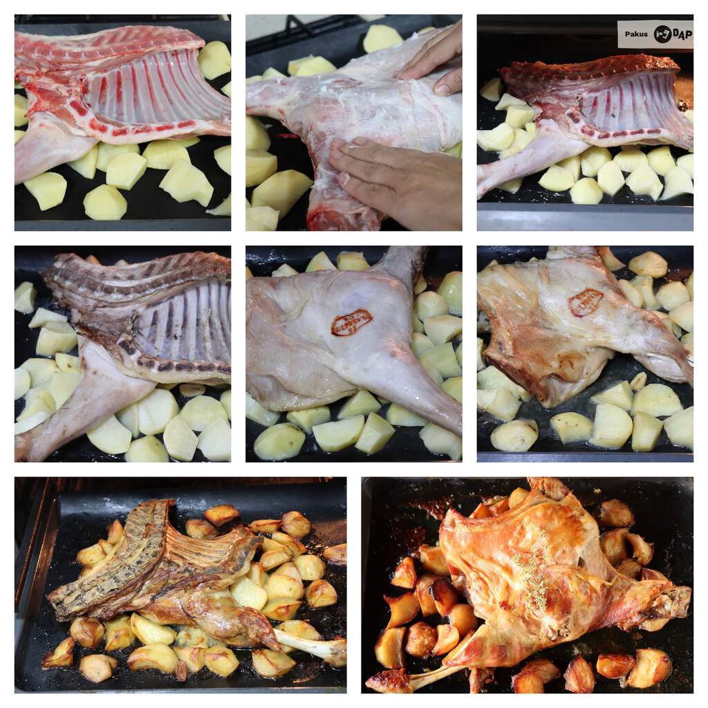 Cordero al horno o asado con patatas