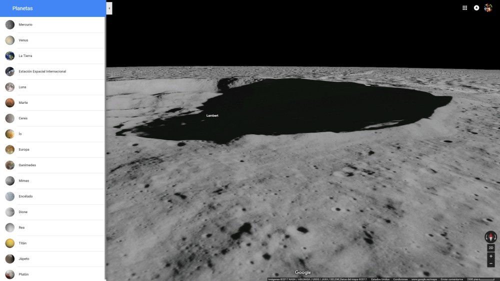 Google Maps ahora te permite explorar 17 planetas y lunas del sistema solar