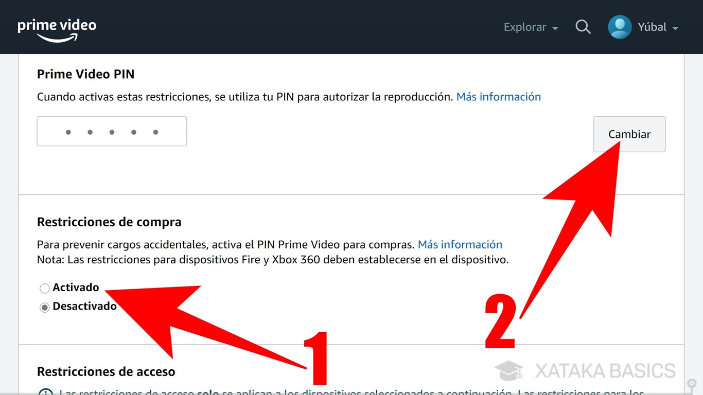 Cómo proteger con un PIN las compras de Prime Video