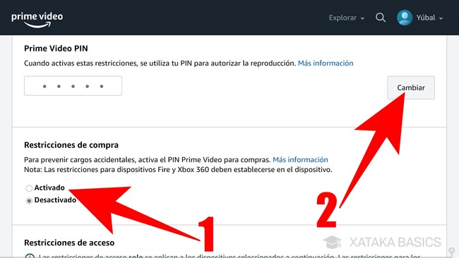 Cómo proteger con un PIN las compras de Prime Video