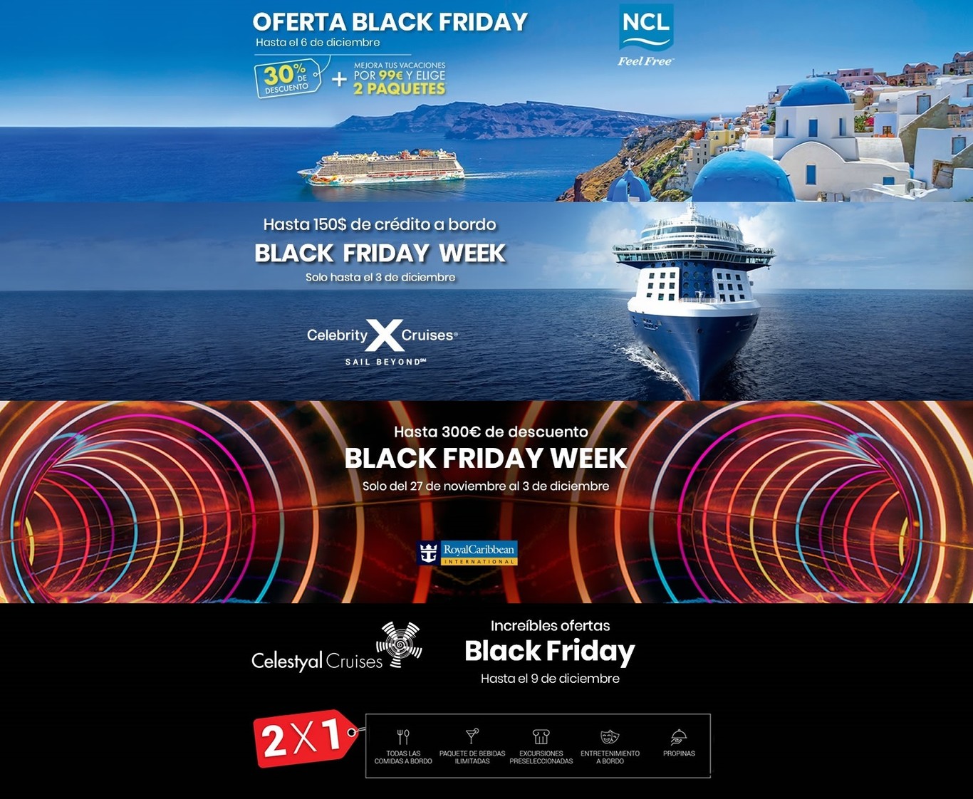 Ofertas Viajes 2019: Especial Black Friday: Cruceros, Vuelos y Hoteles