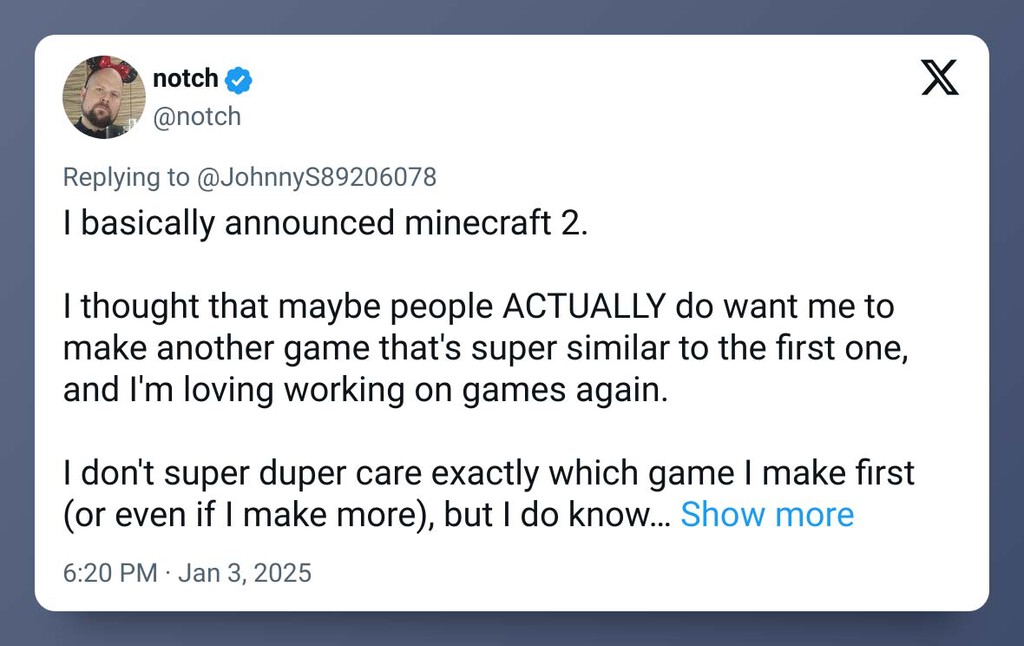 "Básicamente estoy anunciando Minecraft 2". ¡Sorpresa! Markus Persson ...