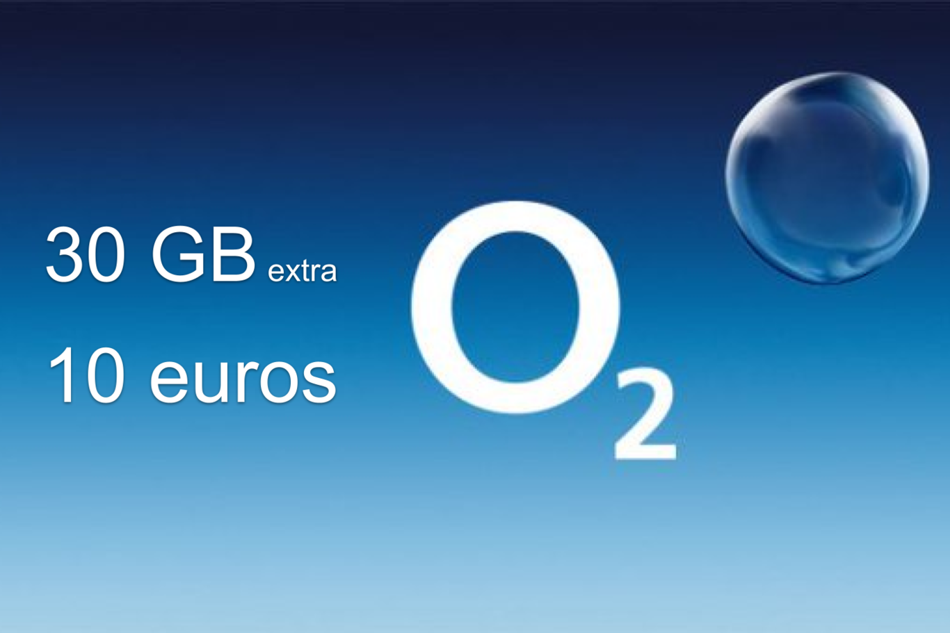 O2 estrena bono extra de 30 GB por 10 euros