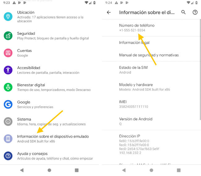 Cómo saber mi número de teléfono en Android