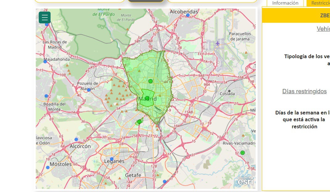 Este mapa muestra todas las Zonas de Bajas Emisiones de España con sus ...