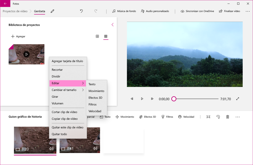 Windows 10 tiene su propio editor de vídeo que no es Windows Movie Maker