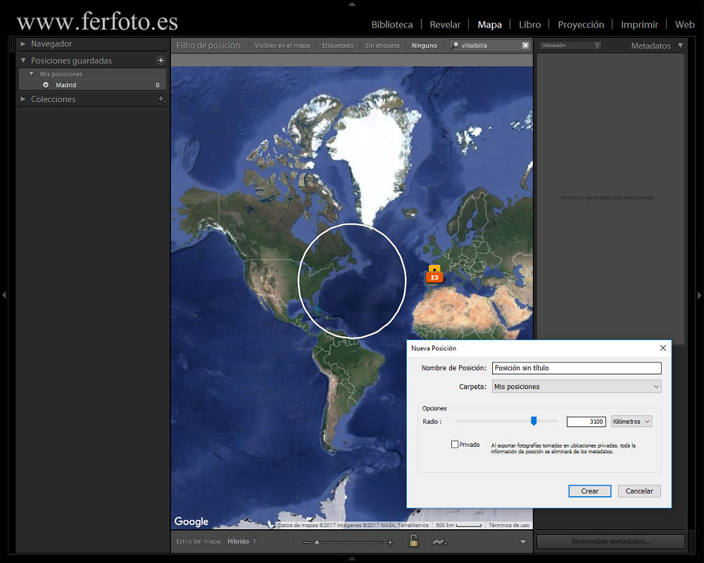 Cómo utilizar el módulo Mapa de Adobe Lightroom