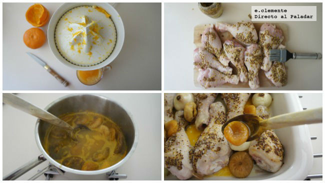 Pollo al horno con salsa de mandarinas. Receta de cocina fácil ...