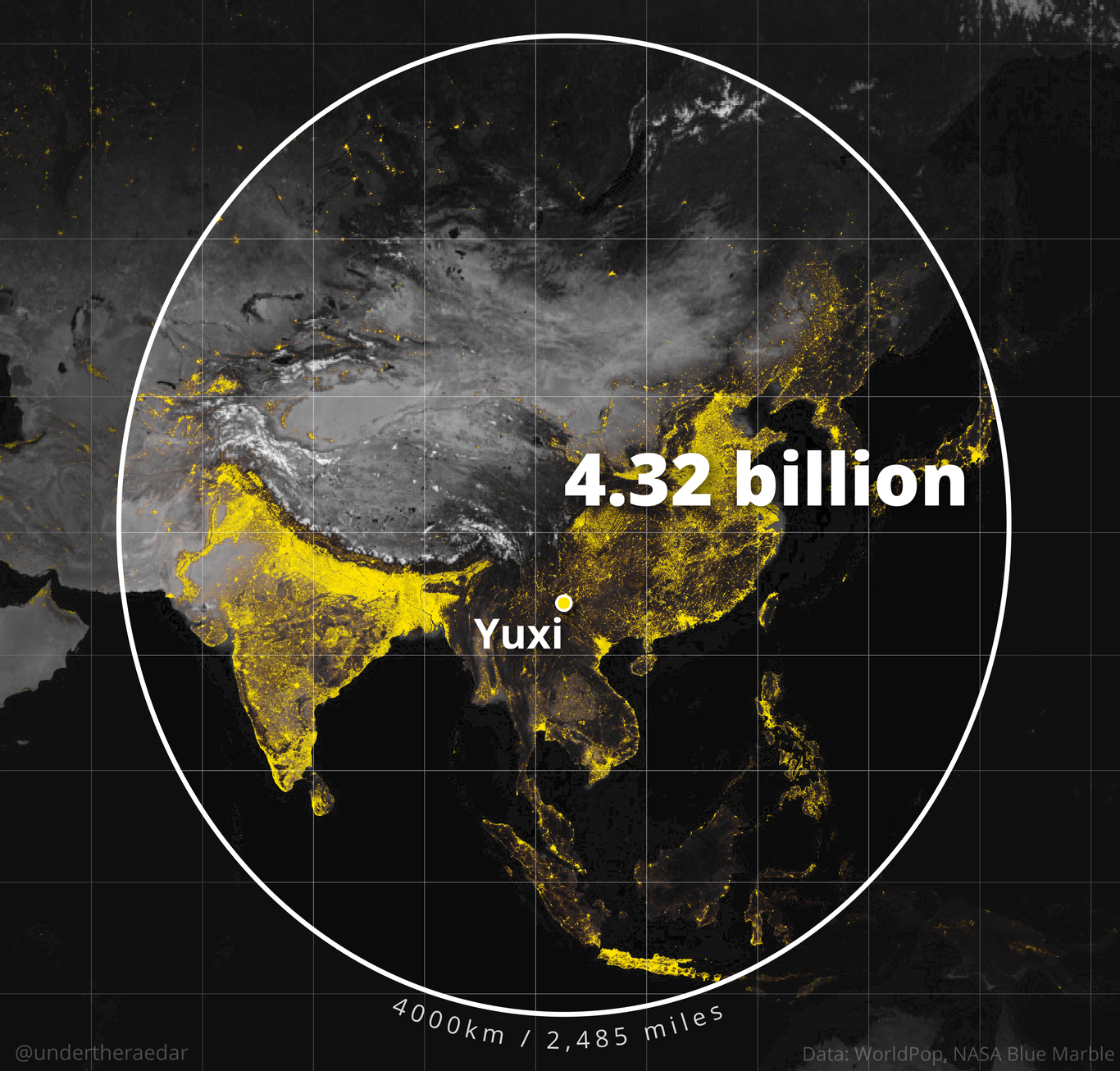 El círculo Yuxi: el rincón del planeta donde vive más de la mitad de la ...