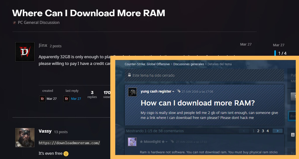 Qué fue de 'DownloadMoreRAM', la mítica web que prometía descargar más ...